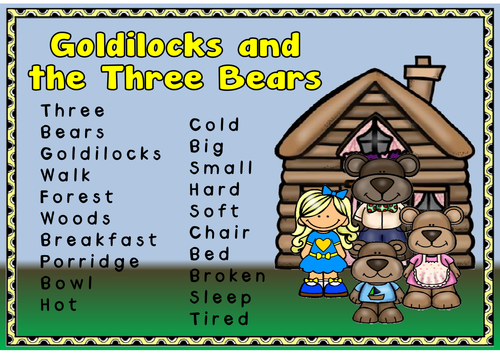 GOLDILOCKS AND THREE BEARS STORY TEACHING RESOURCES EYFS KS 1-2 ...