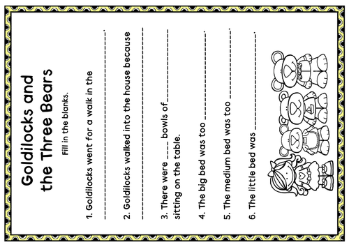 GOLDILOCKS AND THREE BEARS STORY TEACHING RESOURCES EYFS KS 1-2 ...