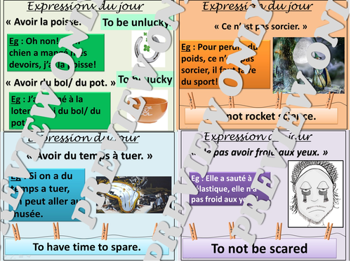 Starters - French colloquial expressions | Teaching Resources