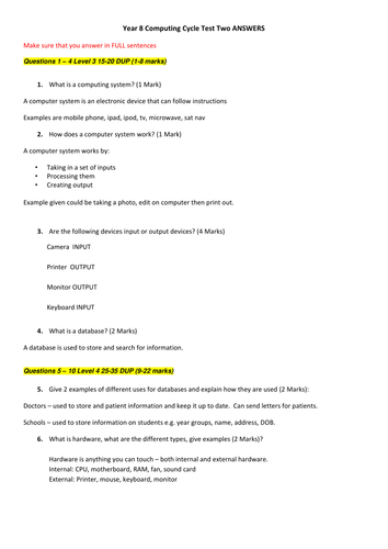 Year 8 Computing and Data Representation | Teaching Resources