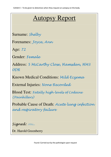 Murder Mystery Investigation! | Teaching Resources