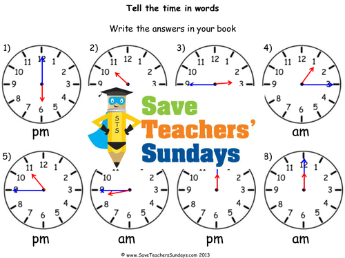 Telling the Time in Words KS2 Worksheets, Lesson Plans, PowerPoint and ...