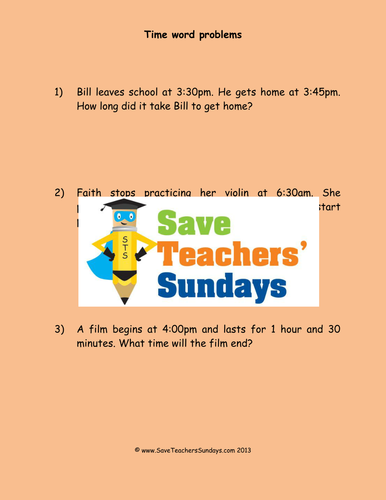 Time Word Problems KS2 Worksheets, Lesson Plans and Model Worksheet ...