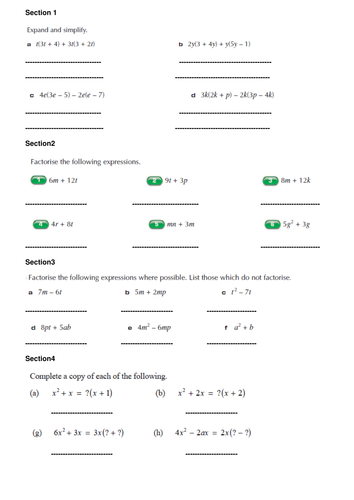 Quadratic Factorisation | Teaching Resources Quadratic Factorisation | Teaching Resources