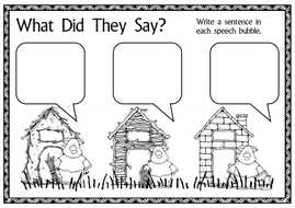 THREE LITTLE PIGS STORY TEACHING RESOURCES EYFS KS 1-2 ENGLISH LITERACY ...