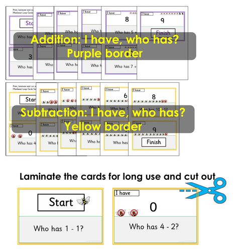 Minibeasts Insects Loop Cards I Have Who Has Counting and Addition ...