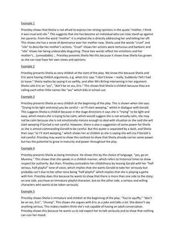 An Inspector Calls exemplar (level 8) complete PEARL paragraph and ...