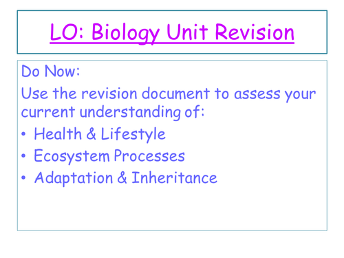 Year 8 Biology Revision (Activate 2) | Teaching Resources