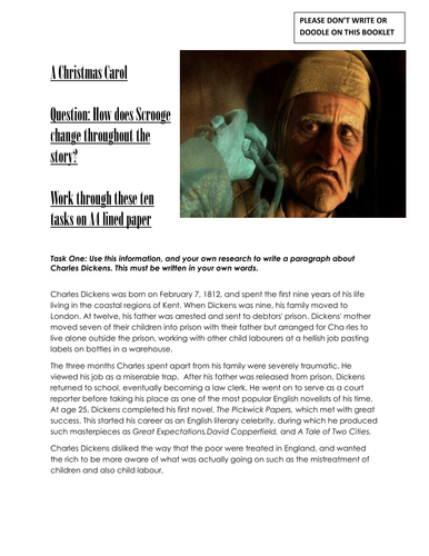 AQA GCSE English Literature A Christmas Carol with less able students ...