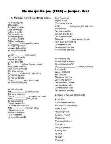 la chanson française | Teaching Resources