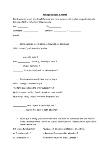 A-level French grammar | Teaching Resources