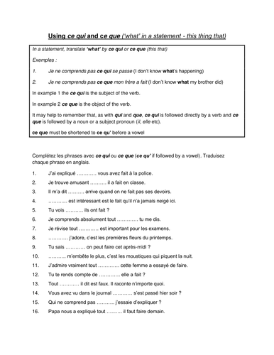 A-level French grammar | Teaching Resources