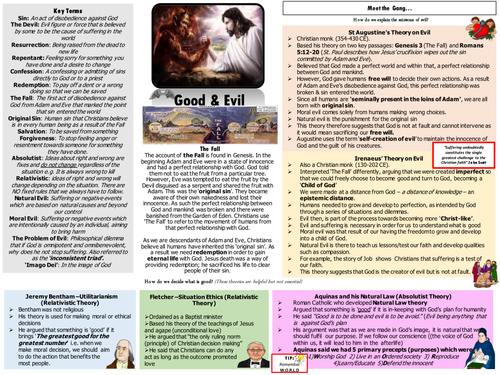 Good and Evil Revision | Teaching Resources