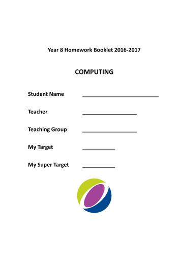 Year 8 Computing Homework Booklet | Teaching Resources