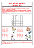 Decimals mini murder mystery | Teaching Resources