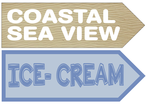 BEACH SIGNPOST - DISPLAY RESOURCES EYFS KS1 KS2 SEASIDE SUMMER COAST ...