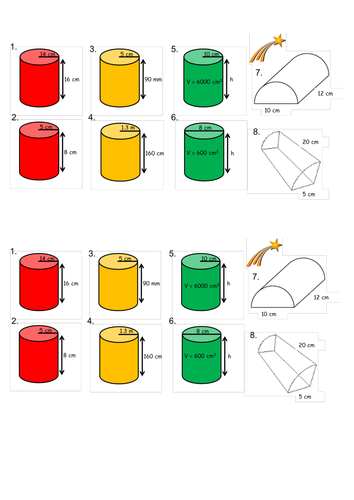 Volume & Surface Area Cylinder | Teaching Resources