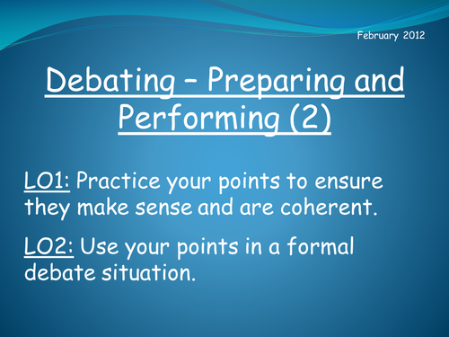 Planning and Preparing for a Debate | Teaching Resources