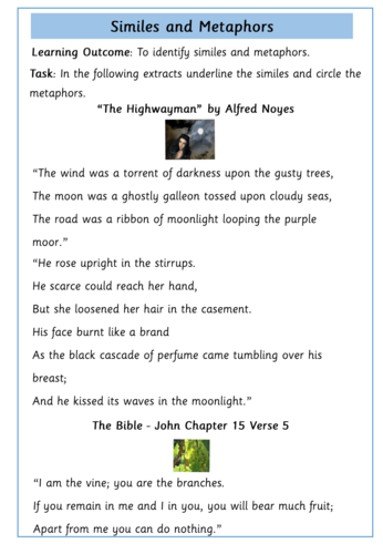 Similes and Metaphors | Teaching Resources