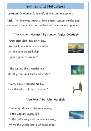 Similes and Metaphors | Teaching Resources