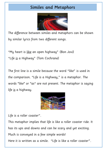 Similes and Metaphors | Teaching Resources
