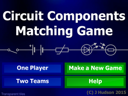 Electrical Circuit Components Matching Pairs Pictures Interactive Game ...