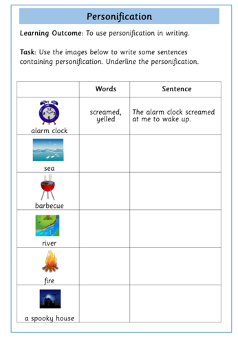 Personification, Alliteration, Similes and Metaphors 47 Worksheets ...