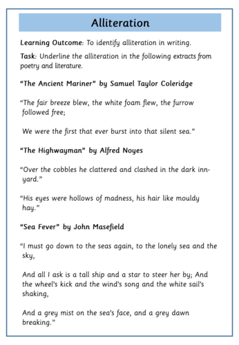 Personification, Alliteration, Similes and Metaphors 47 Worksheets ...