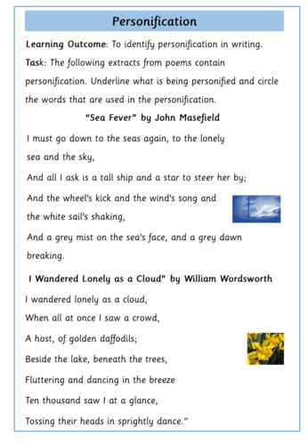 Personification, Alliteration, Similes and Metaphors 47 Worksheets ...