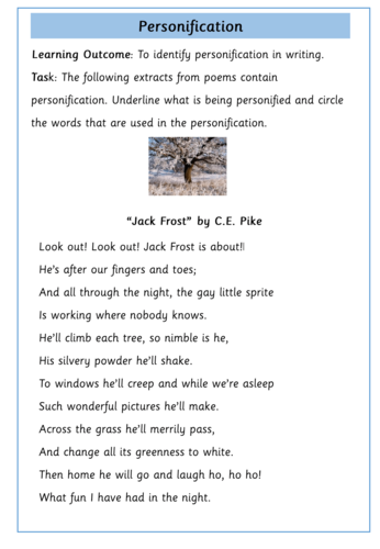 Personification, Alliteration, Similes and Metaphors 47 Worksheets ...