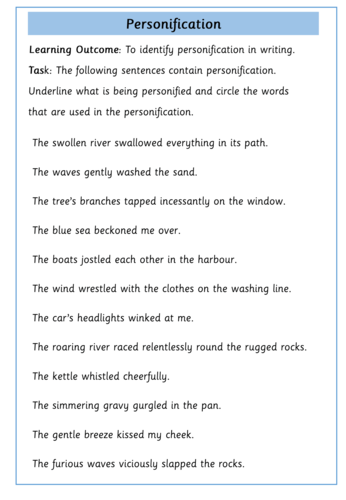 Personification, Alliteration, Similes and Metaphors 47 Worksheets ...