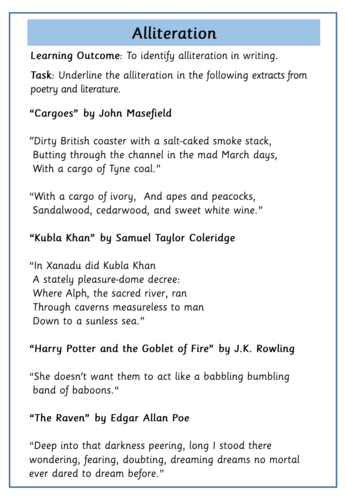 Personification, Alliteration, Similes and Metaphors 47 Worksheets ...