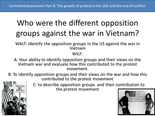 Who were the different opposition groups against the war in Vietnam ...