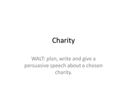 Writing to Persuade: Charity Speech | Teaching Resources