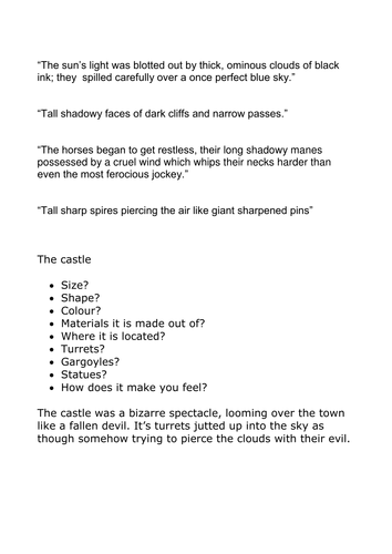 Dracula by Bram Stoker GCSE Descriptive Writing Assignment and ...