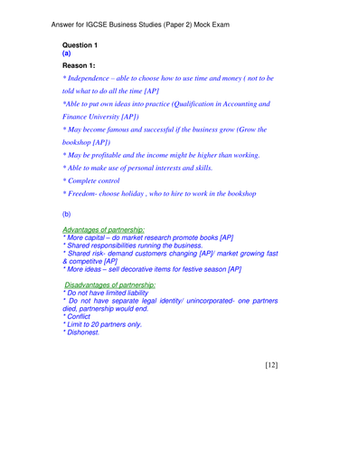 IGCSE Business Studies (Paper 2) Mock Exam | Teaching Resources IGCSE Business Studies (Paper 2) Mock Exam | Teaching Resources