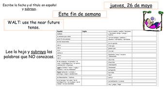 Spanish Y8 Near future activities | Teaching Resources