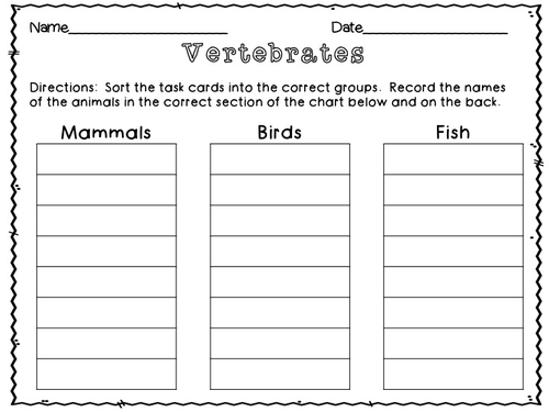 Vertebrates Classification | Teaching Resources