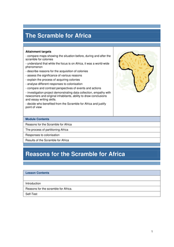 The Scramble for Africa | Teaching Resources