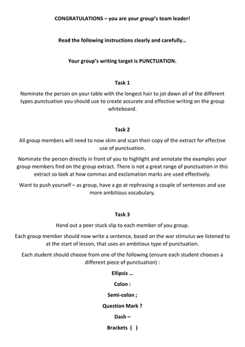 KS3 Outstanding Creative Writing Lesson | Teaching Resources