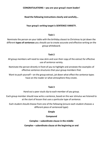 KS3 Outstanding Creative Writing Lesson | Teaching Resources