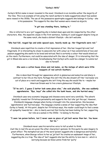 Outstanding Of Mice and Men Language Analysis Lesson | Teaching Resources