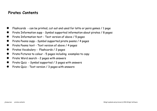 Pirates Resource Pack / Symbol supported and Text versions | Teaching ...