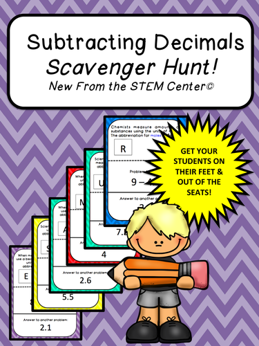 Decimal Subtraction: Scavenger Hunt | Teaching Resources