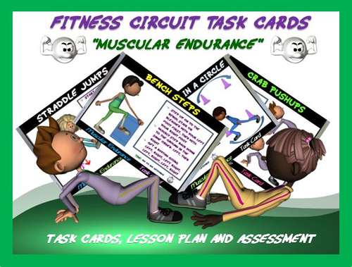 Fitness Circuit Task Cards- "Muscular Endurance” | Teaching Resources