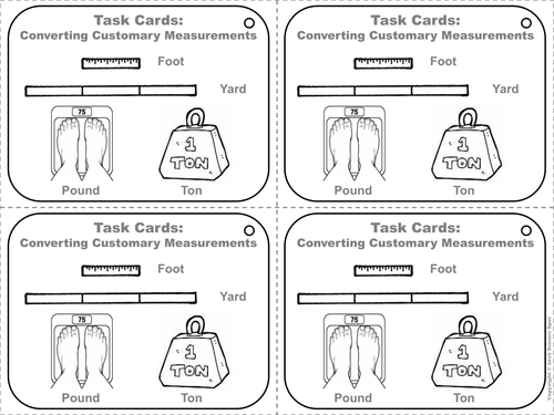 Customary Measurements Task Cards | Teaching Resources