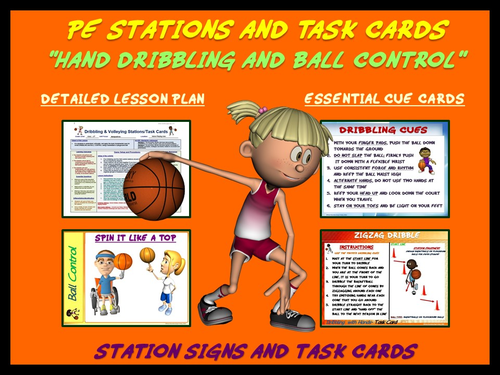 PE Skill Stations and Task Cards- “Hand Dribbling and Ball Control ...