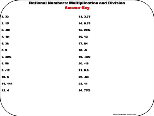 Rational Numbers: Multiplication and Division Task Cards | Teaching ...