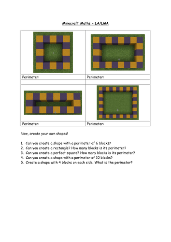 Minecraft Perimeter | Teaching Resources