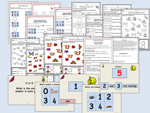 Addition and Missing Numbers 0 to 5 Worksheet Activity Presentation ...